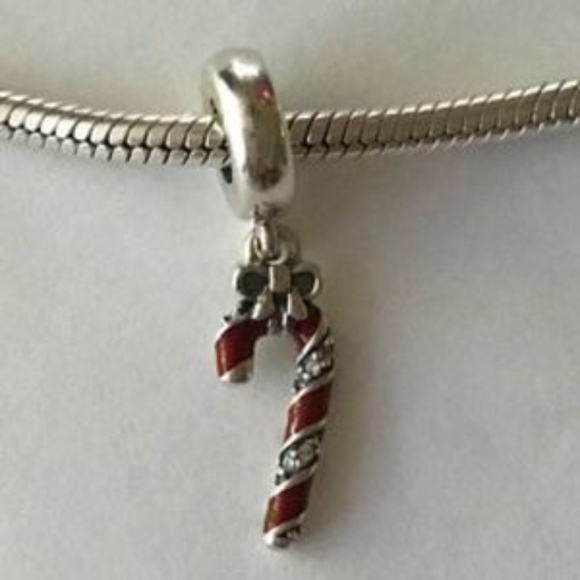 Pandora | Jewelry | Pandora Sparkling Candy Cane Dangle Charm | Poshmark